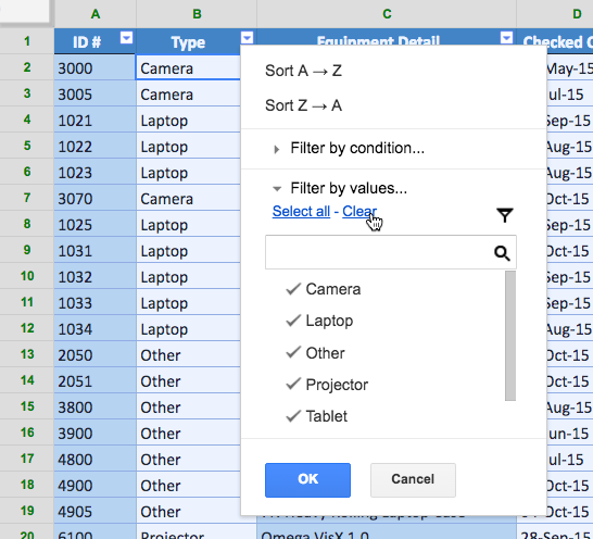Google Sheets: Sorting and Filtering Data